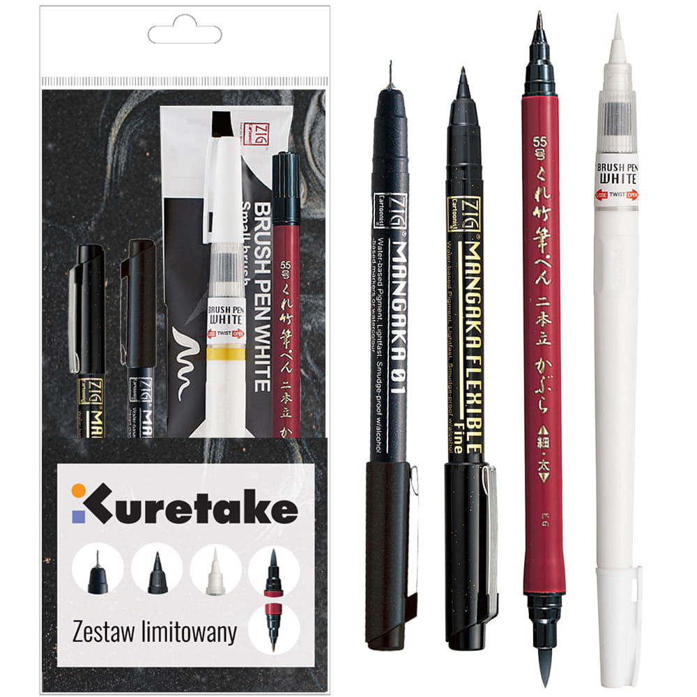 Zestaw Inktober Limitowany Kuretake - Biały i Czarny 4 szt. - Storm ...