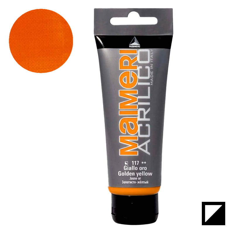 Farba akrylowa Maimeri Acrilico 200 ml - 117 Golden yellow - Storm ...
